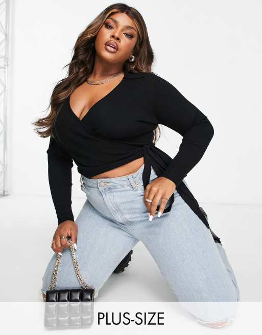 Urban Bliss Plus - Gilet long en maille - Noir | ASOS