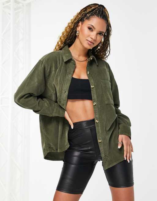 Urban Classics - Chemise oversize en velours côtelé - Olive | ASOS