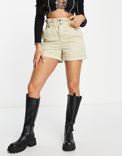 Urban Classics paper bag shorts in beige | ASOS