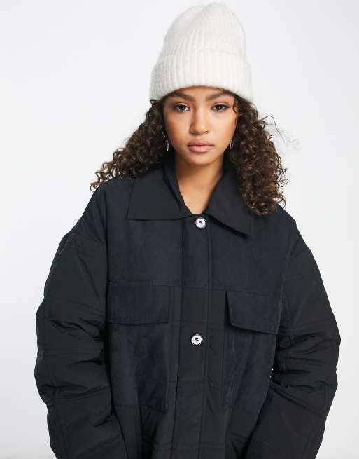 Urban Code longline shacket in washed black | ASOS