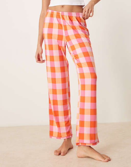 Urban Threads co-ord trousers in red gingham print | ASOS