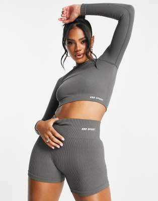 Urban Threads - Crop top de sport sans coutures à manches longues ...