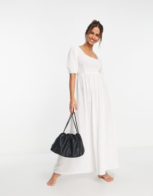 Urban Threads open back beach dress in white | ASOS