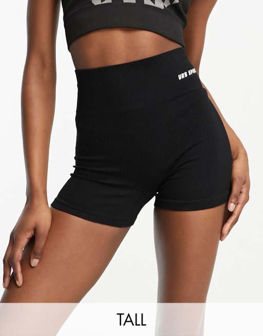 Urban Threads Tall Seamless Gym Booty Shorts In Black Asos