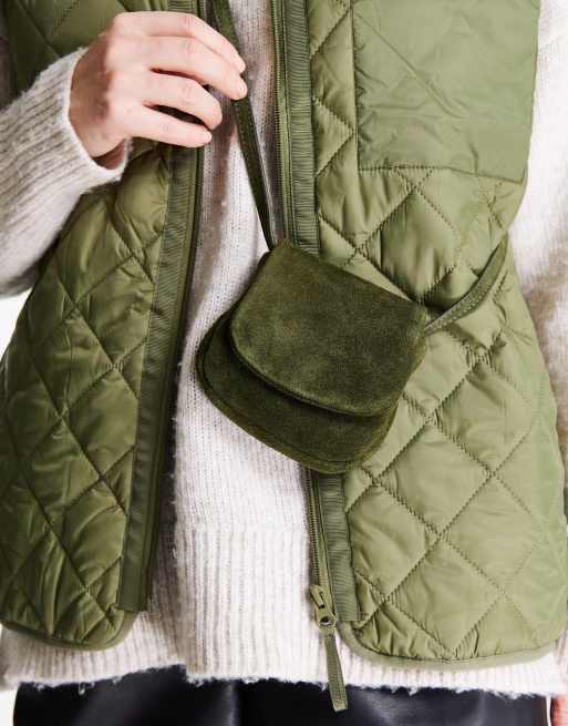 Urbancode suede mini bag in khaki | ASOS