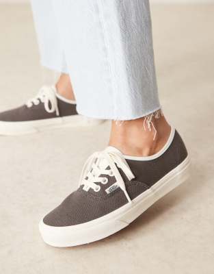 Vans Authentic linen sneakers in dark brown | ASOS