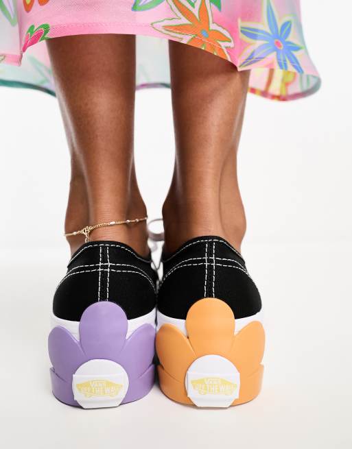 Vans Authentic Stackform oversized floral sneakers in black | ASOS