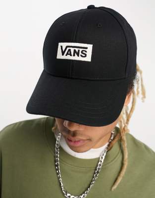 Vans box logo cap in black | ASOS