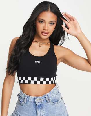 Vans Checkmate crop top in black | ASOS