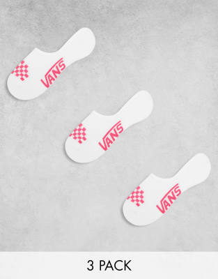 Vans Classic canoodle 3 pack socks in white and pink | ASOS