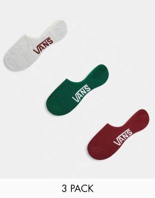 Vans Classic - Classic - Set van 3 paar superlage sokken in groen | ASOS