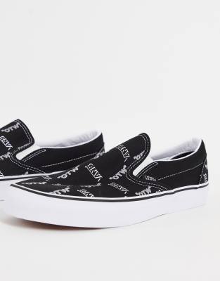 Vans Classic Slip-On Shadow sneakers in black | ASOS