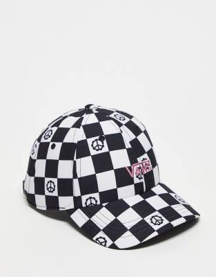 Vans Court side checkerboard cap in black/white | ASOS