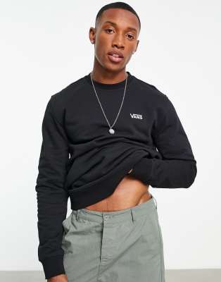 Vans – Fleece-Sweatshirt in Schwarz mit kleinem Logo | ASOS