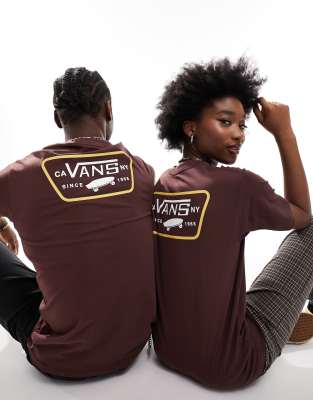 Vans full patch backprint t-shirt in brown | ASOS