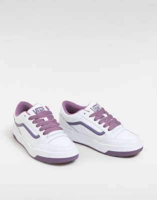 Vans Hylane chunky leather trainers in white and purple | ASOS
