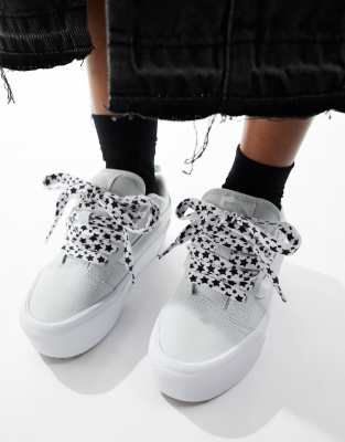 Vans Knu Stack sneakers in light blue with lace interest | ASOS