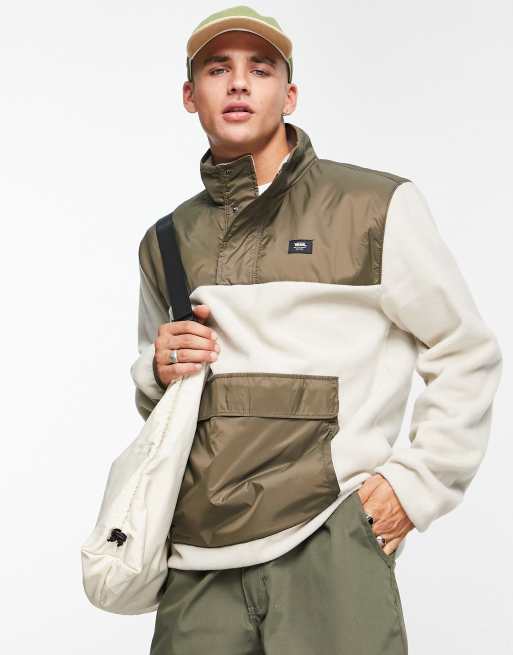 Vans mammoth snap neck fleece in oatmeal | ASOS