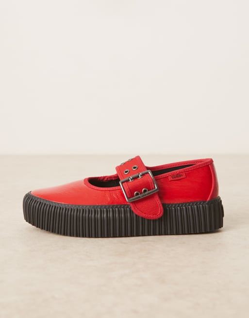 Vans mary jane platform creepers in red metallic | ASOS