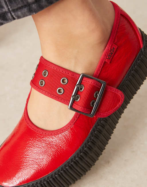 Vans mary jane platform creepers in red metallic | ASOS