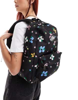 Vans old skool classic flower print backpack in black and multi | ASOS