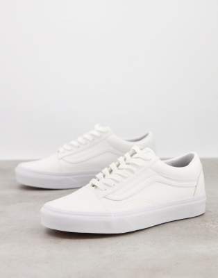 Vans Old Skool faux leather trainers in white | ASOS