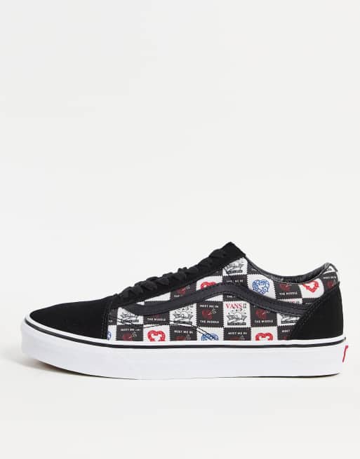 Vans Old Skool Love Letters sneakers in black/white | ASOS