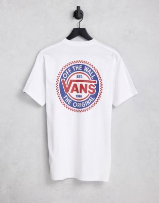 Vans Original Checkerboard back print t-shirt in white | ASOS