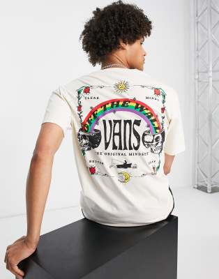 Vans original mindset back print t-shirt in off white | ASOS