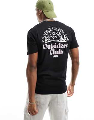 Vans - Outsiders Club - T-shirt imprimé au dos avec poche - Noir | ASOS
