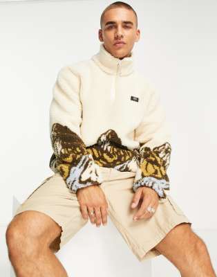 Vans quarter zip borg fleece in all over mountain print | ASOS