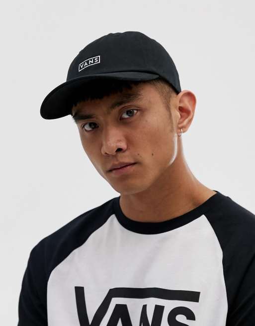 Vans small logo baseball cap in black | ASOS