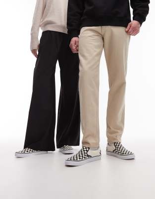 Vans – Sneaker zum Hineinschlüpfen mit Schachbrettmuster in Schwarz und ...