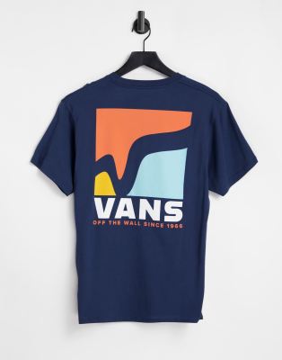 Vans - Swoop - T-shirt avec imprimé V au dos - Bleu marine | ASOS