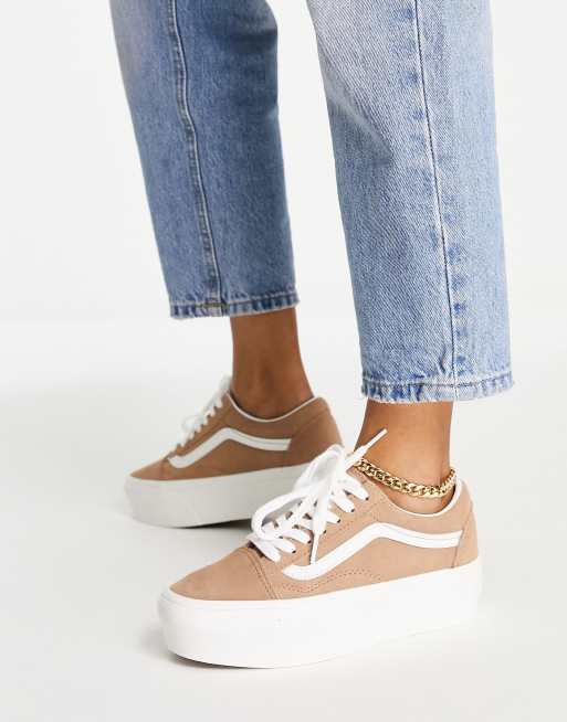 Vans Ua Old Skool Stackform Suede Trainers In Brown Asos