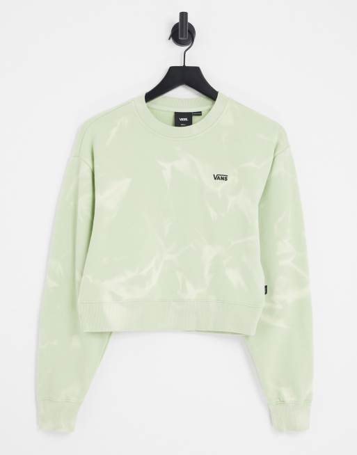 Vans Water Wash cropped sweatshirt in green | ASOS