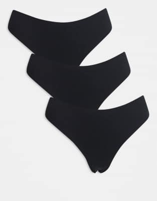 Vero Moda 3 pack lace brief in black | ASOS