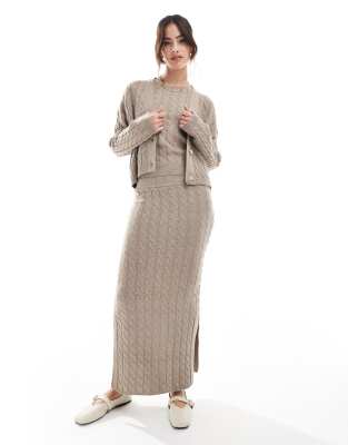 Vero Moda - Aware - Mix & Match - Ensemble en maille côtelée - Beige | ASOS