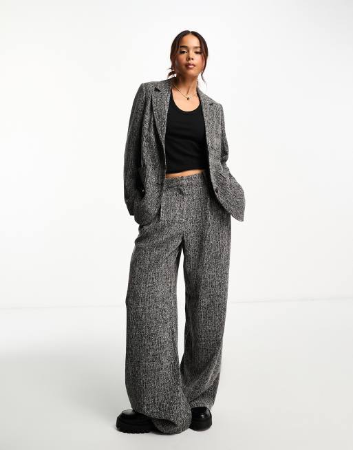 Vero Moda - Aware - Pantalon d'ensemble ajusté texturé - Anthracite chiné | ASOS