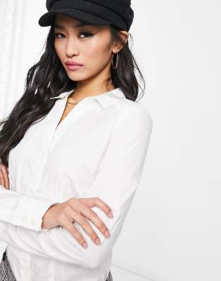 Vero Moda - Body chemise à manches longues - Blanc | ASOS