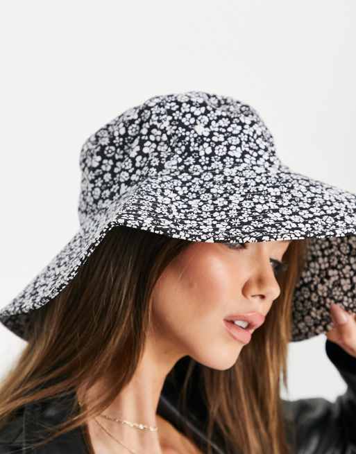 Vero Moda bucket hat in black ditsy floral | ASOS