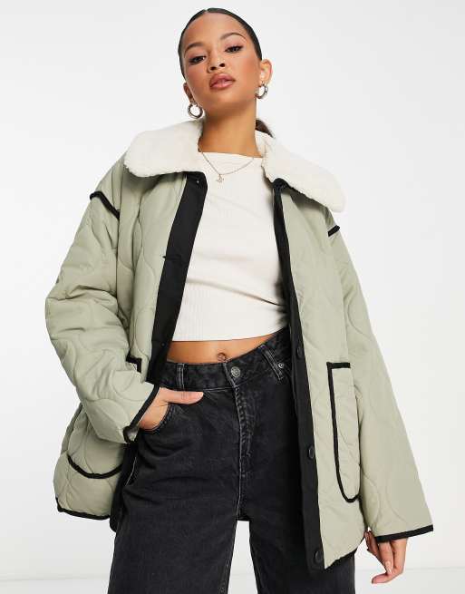 Vero Moda Doudoune Avec Col Imitation Peau De Mouton Et Liserés