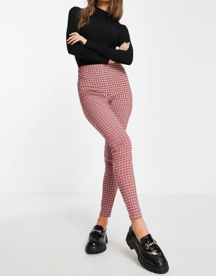 Vero Moda FRSH leggings in red check | ASOS
