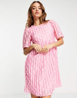 Vero Moda Puff Sleeve Mini Dress In Pink Print | ModeSens