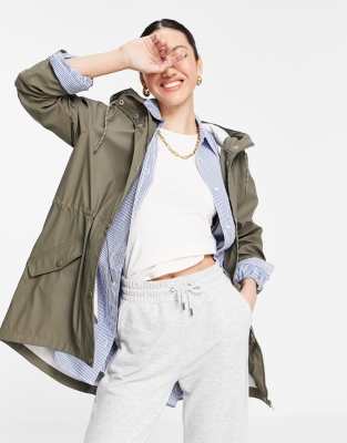 Vero Moda rain mac jacket in khaki | ASOS