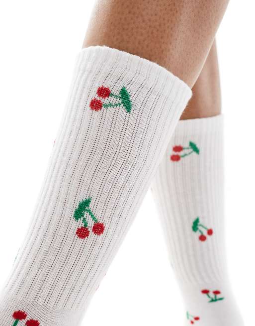 Vero Moda socks in cherry print | ASOS