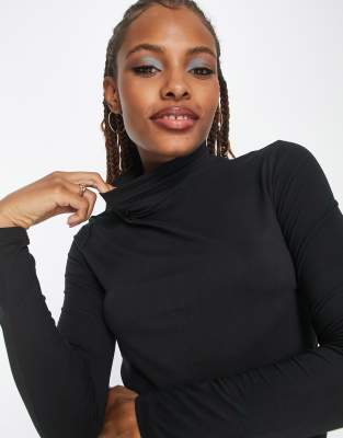 Vero Moda - Top col montant en jersey - Noir | ASOS