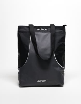 Vertere Berlin logo contrast panel shopper in grey and black | ASOS