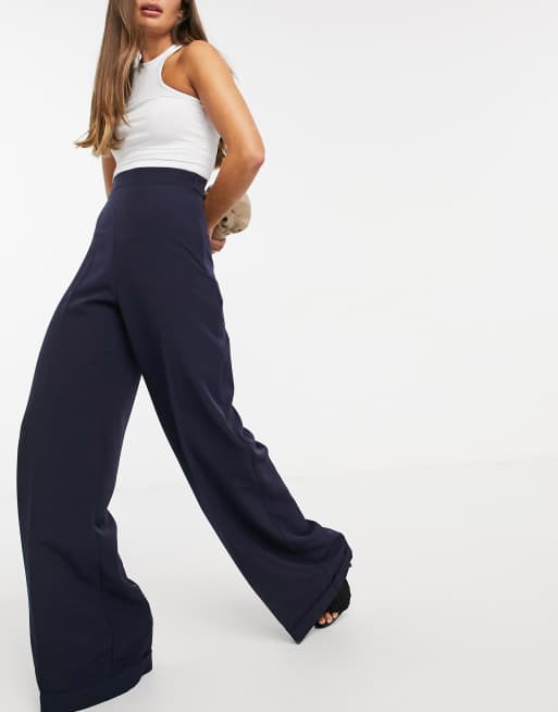 Vesper high waisted tailored trouser in navy | ASOS