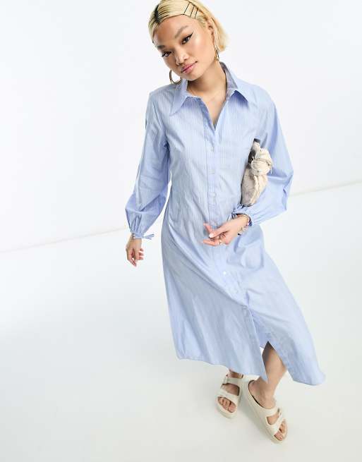 Vestido Camisero Corto Azul A Rayas De And Other Stories Asos